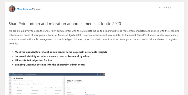 SharePoint Technical Notes : Microsoft Ignite 2020 - SharePoint 管理センターの最新情報